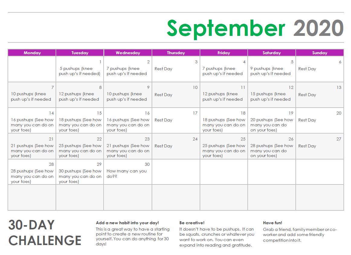 30-Day Home Fitness Challenges to Kickstart Your Workout Goals ...